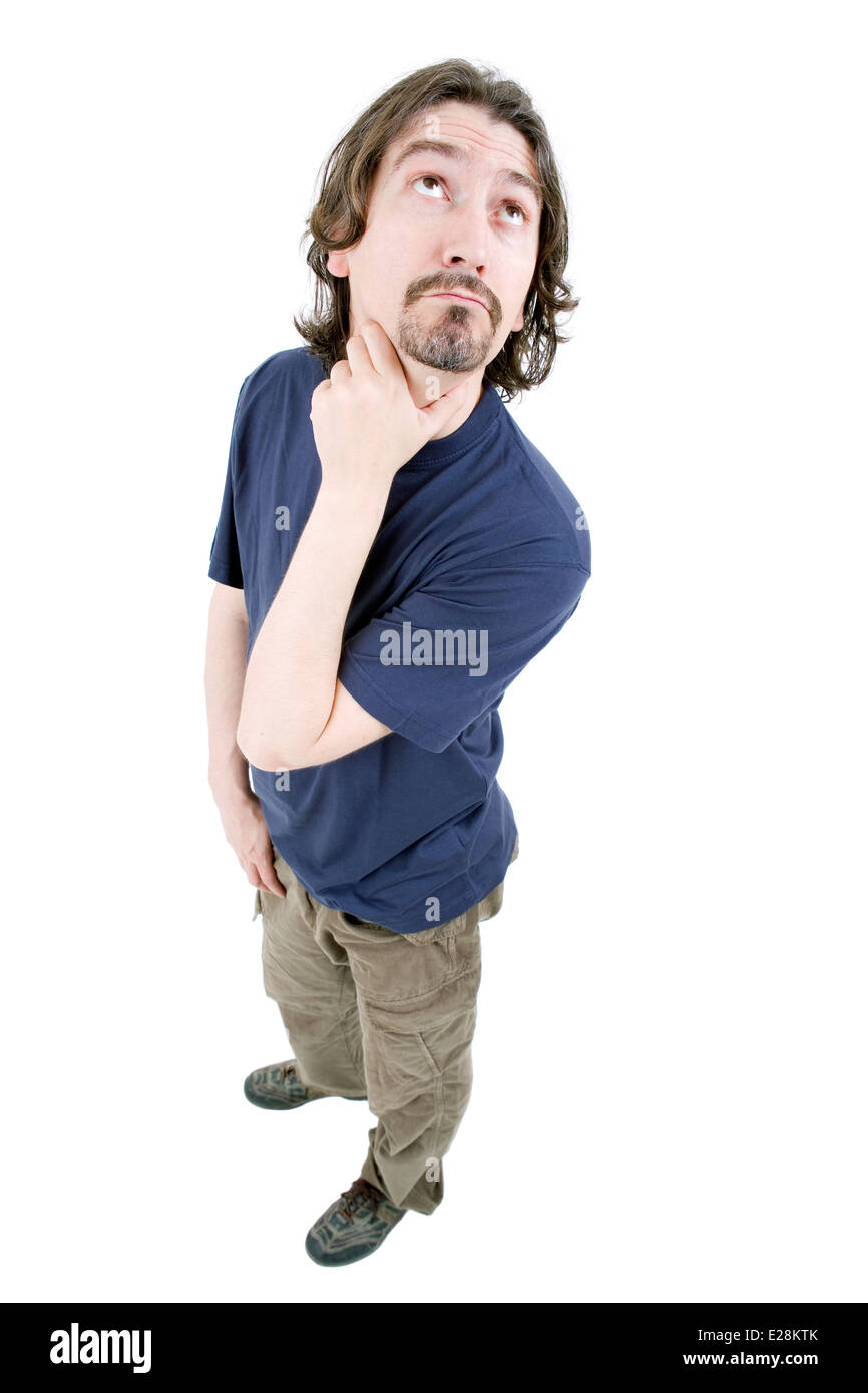 young casual man full body in a white background Stock Photo - Alamy