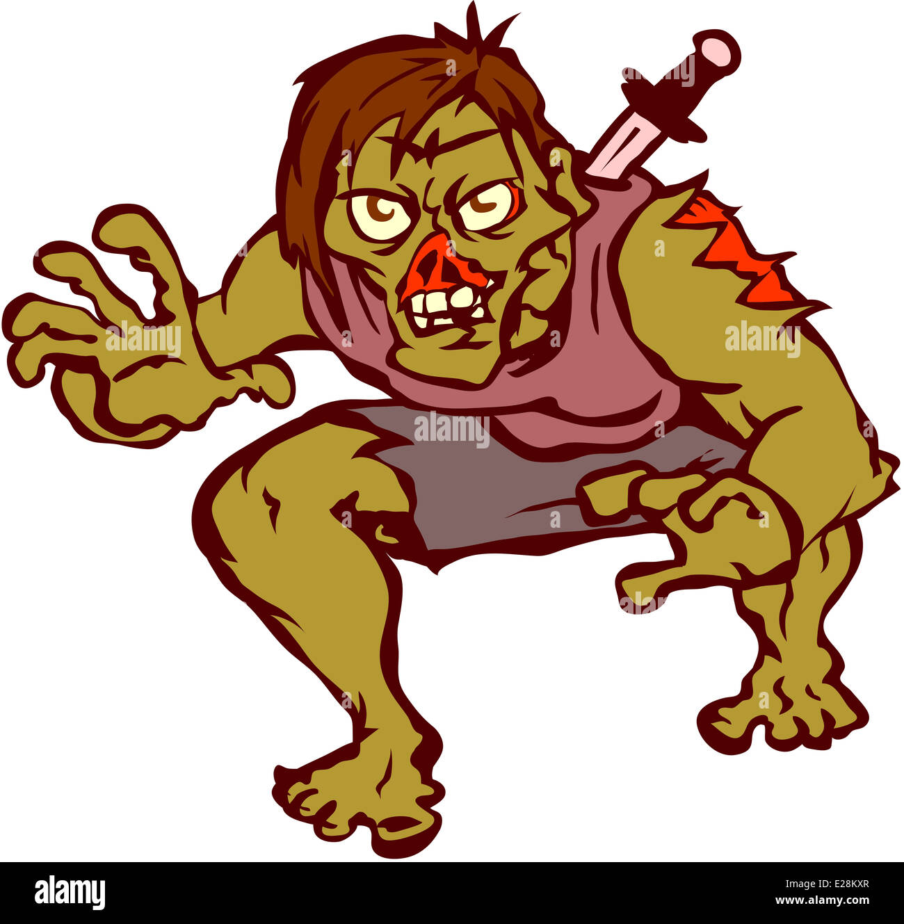 Figure walking dead on a white background. Isolated zombies coming at ...