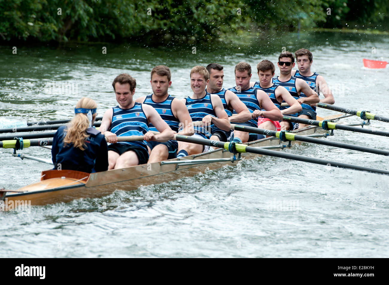 Cambridge May Bumps, Pembroke College men`s eight Stock Photo - Alamy