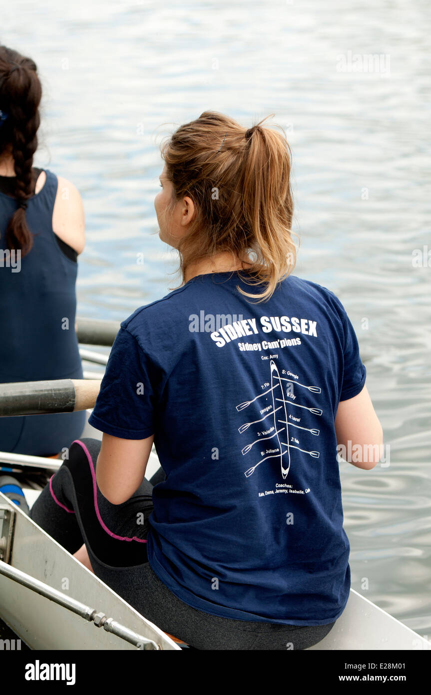 Cambridge May Bumps, Sidney Sussex College ladies eight rower Stock ...