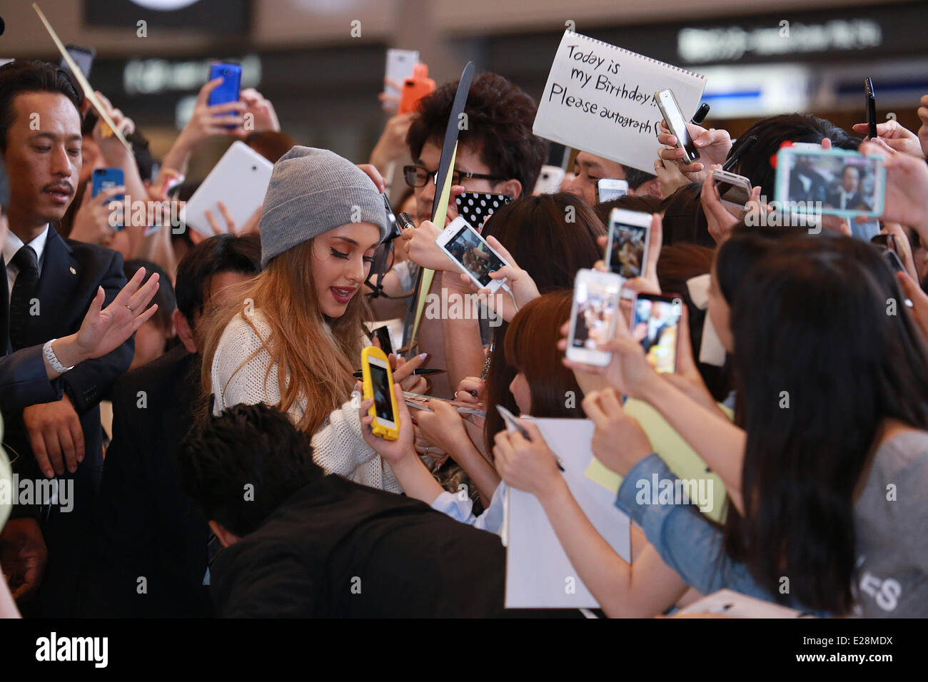 Chiba, Japan - The actress and singer song-writer Adriana Grande greets ...