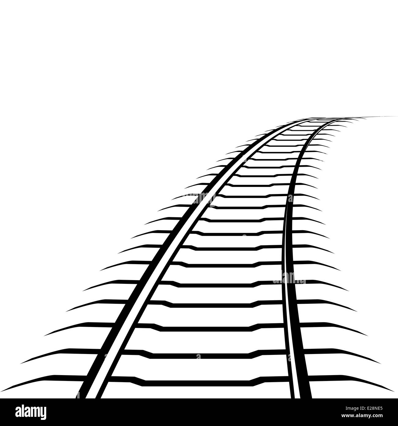 Abstract image of a railway line. Illustration on white background ...