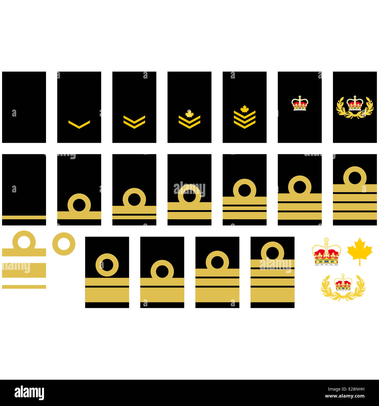 Military ranks and insignia of the world. Illustration on white ...