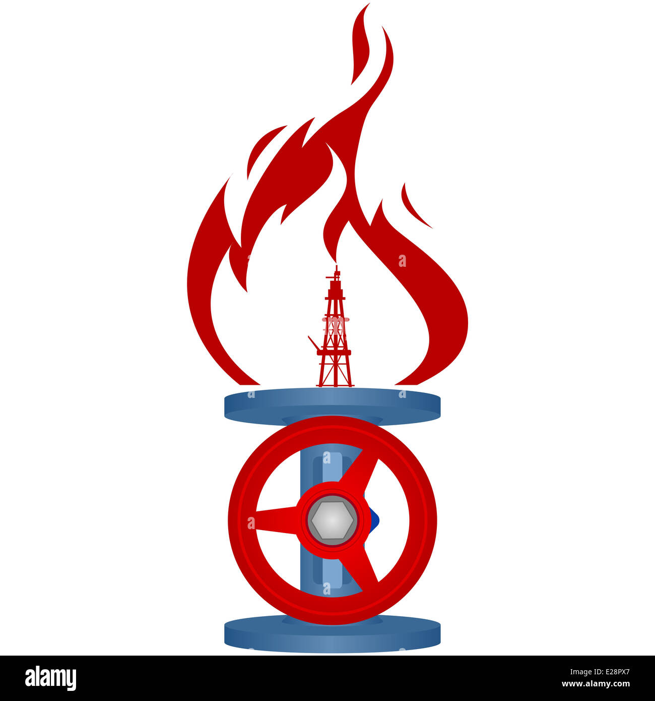 Extraction and processing of natural gas. Illustration on white ...