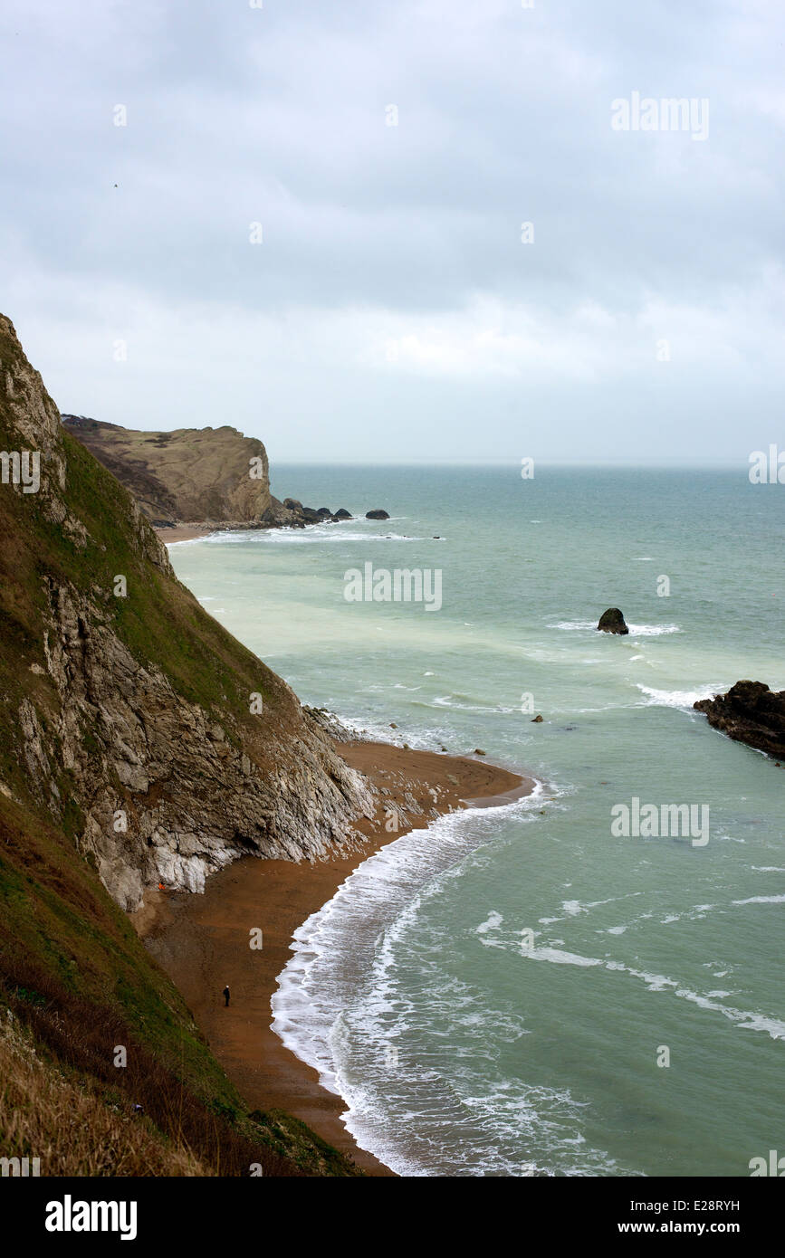 The Dorset Crumple, the Portland Stone "Man of War" stack at Lulworth ...