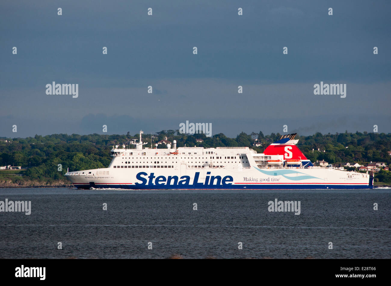 Stena Line super fast Vii ferry leaves Belfast Lough Stock Photo - Alamy