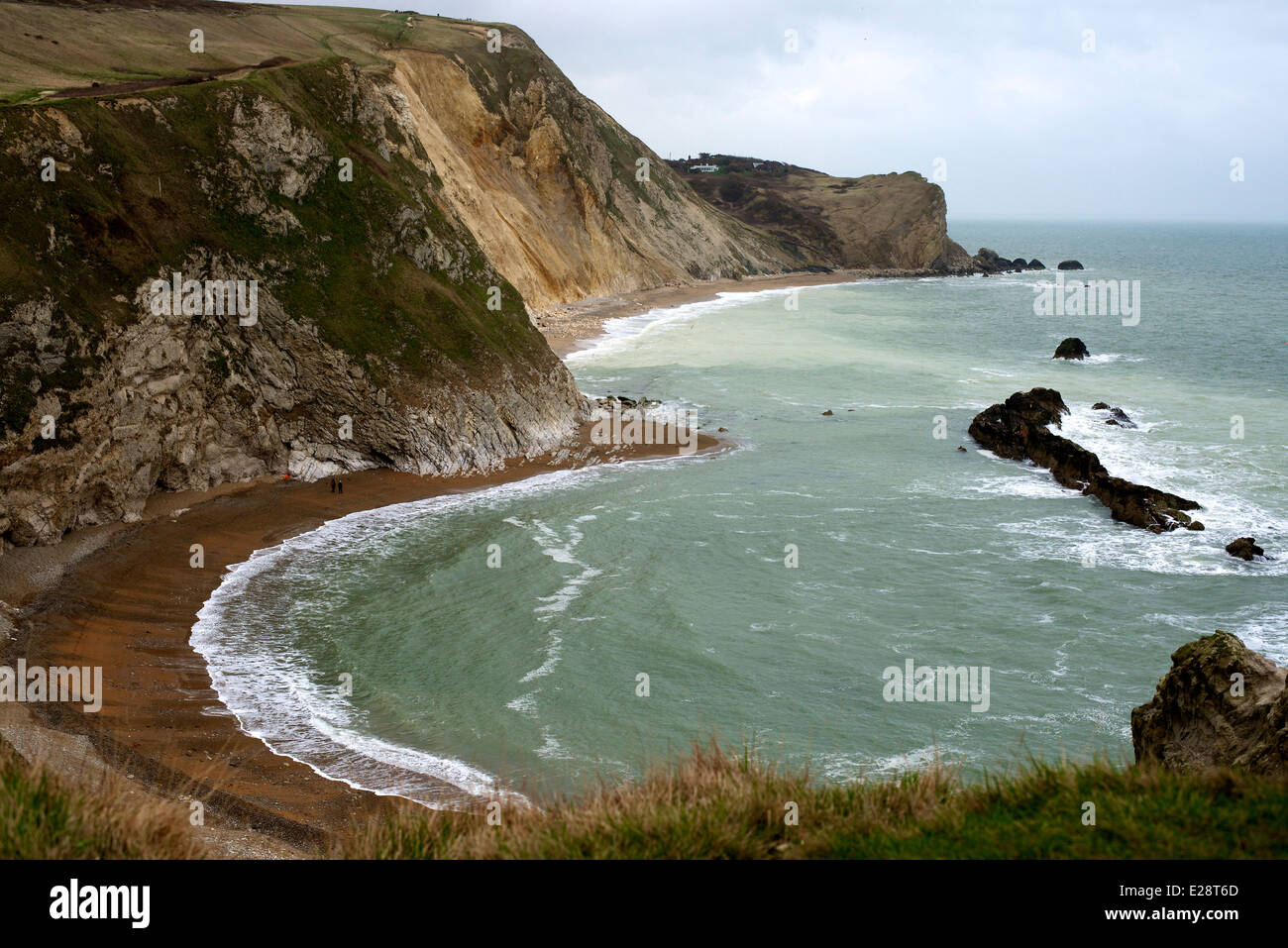 Dorset Crumple, Chalk Cliffs and Portland Stone 'Man of War' stack from ...