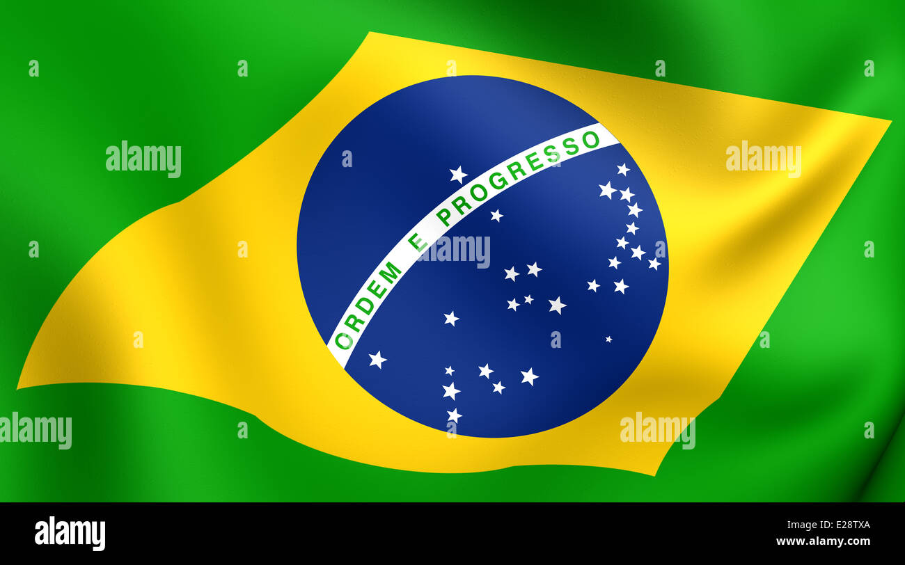Flag of Brazil. Close Up Stock Photo - Alamy