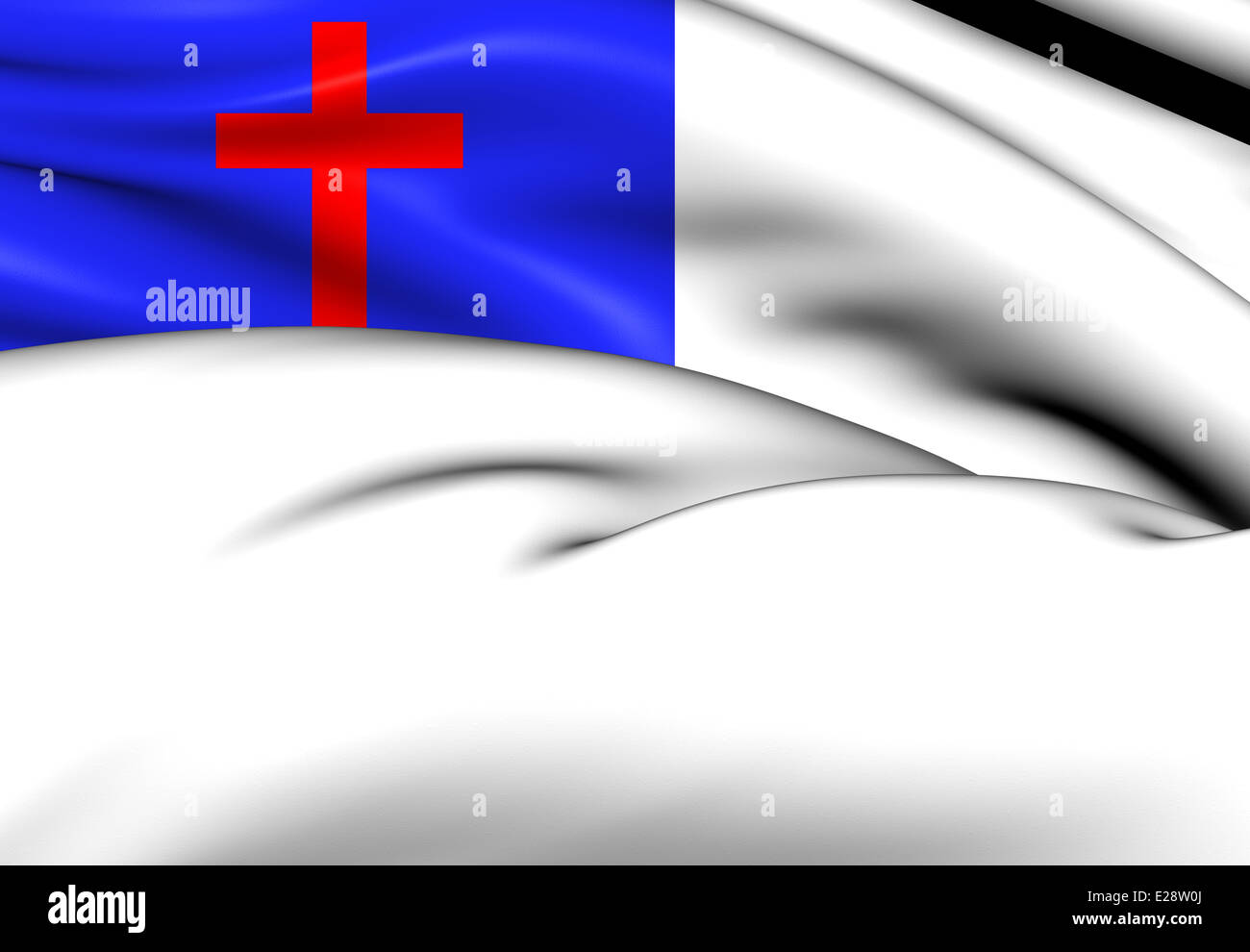 Christian Flag. Close Up. 3D Stock Photo - Alamy