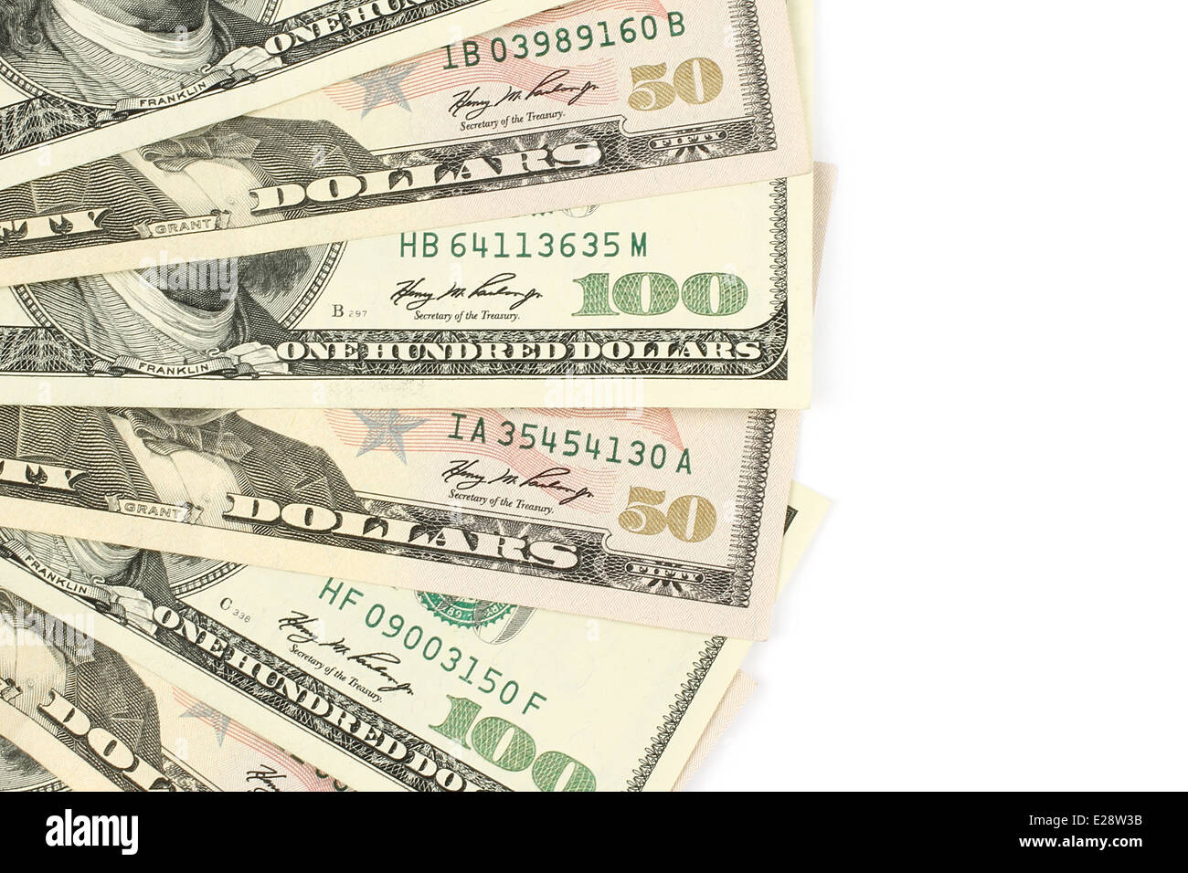 Money texture on white background Stock Photo - Alamy