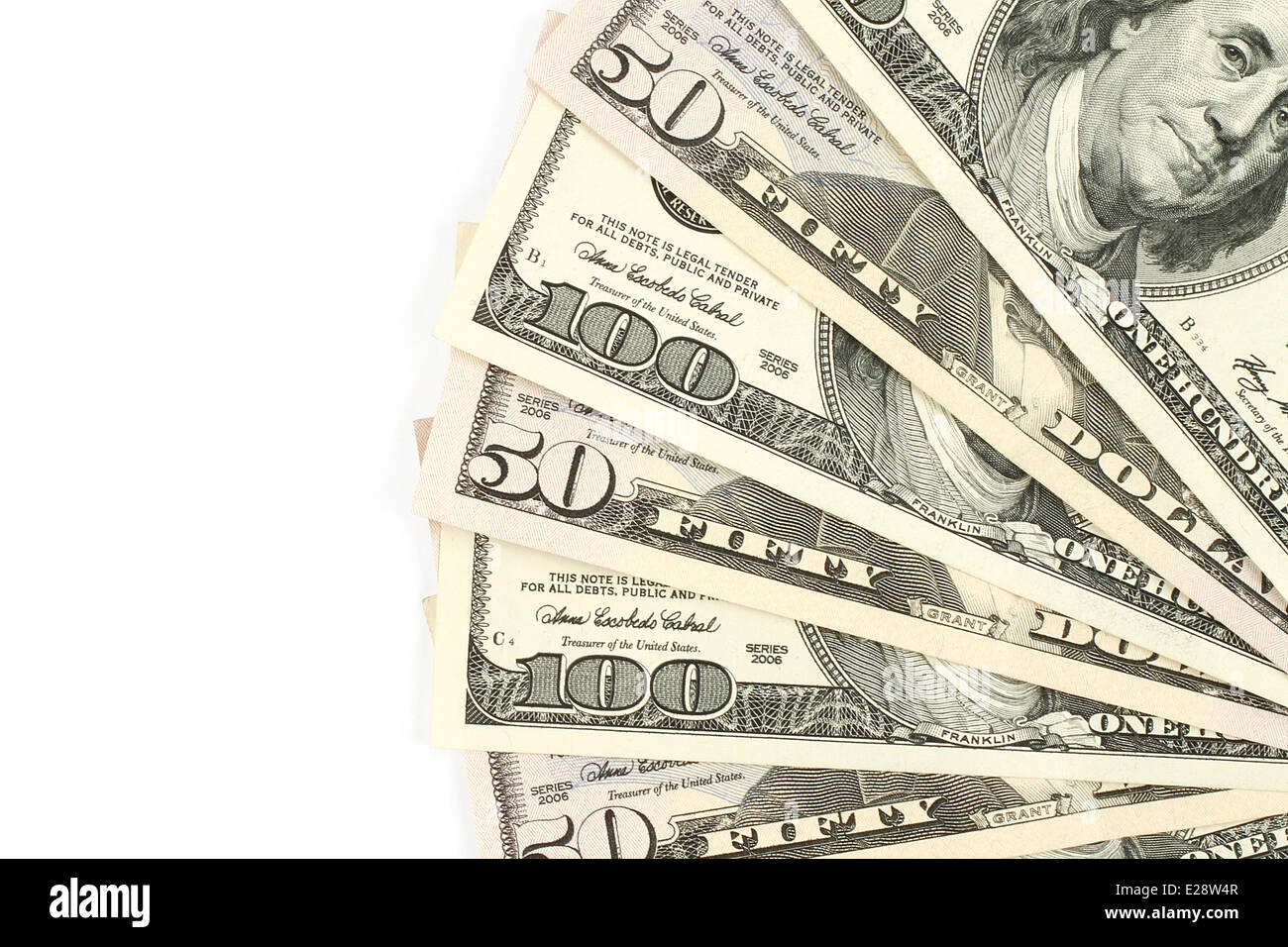 Money texture on white background Stock Photo - Alamy