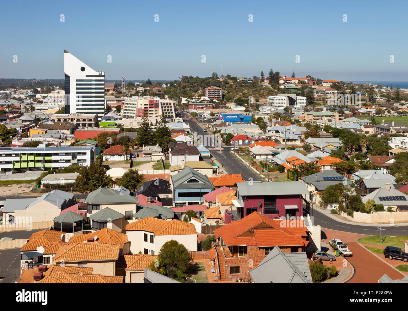 The town of Bunbury looking south from the Marlston Hill Lookout in ...