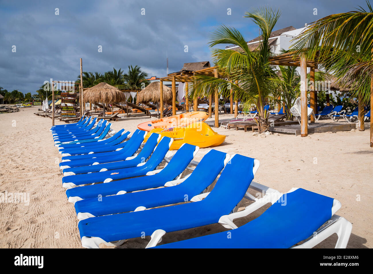 The beach at the village of Mahahual, Mexico Stock Photo - Alamy