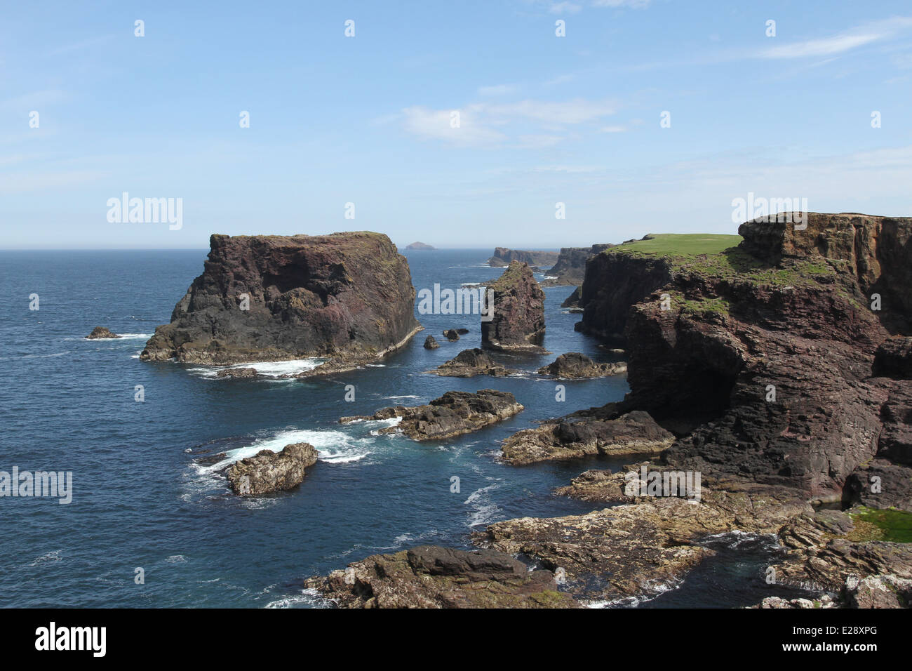 Weathered cliffs Eshaness Northmavine Shetland Scotland June 2014 Stock ...