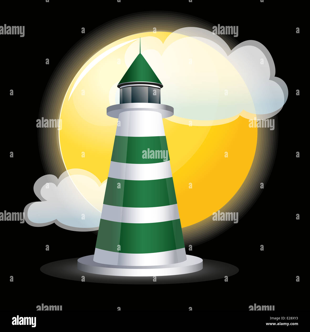 Lighthouse Illustration Concept Stock Photo - Alamy