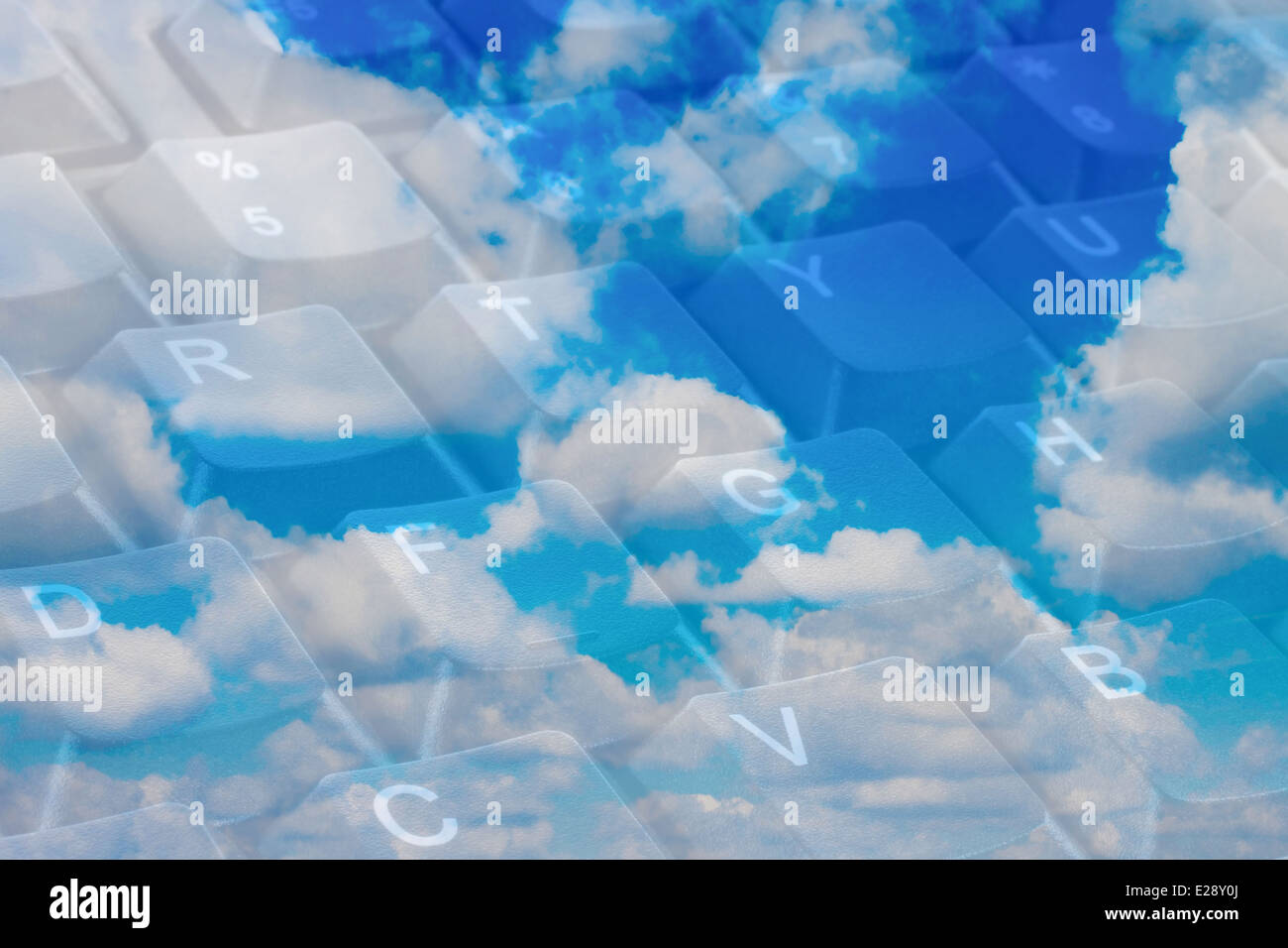 Cloud computing concept with keyboard keys close-up Stock Photo - Alamy