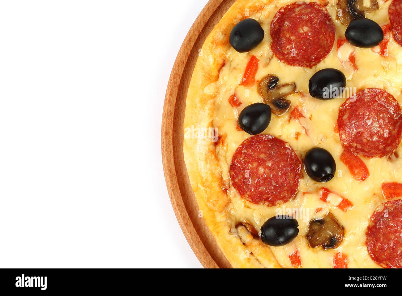 Half of pizza on a white background Stock Photo - Alamy