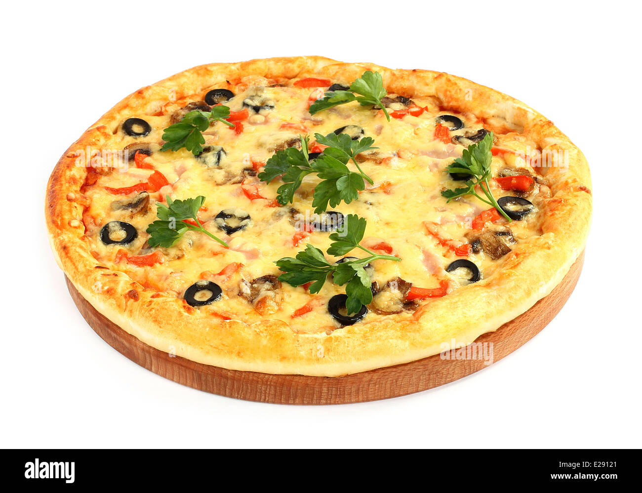 Pizza on white background Stock Photo - Alamy