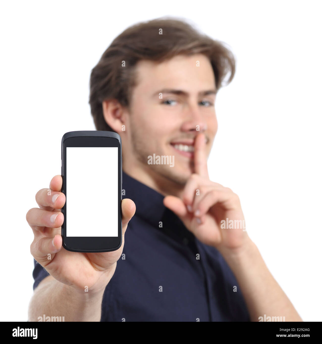 Presenter cell phone hi-res stock photography and images - Alamy