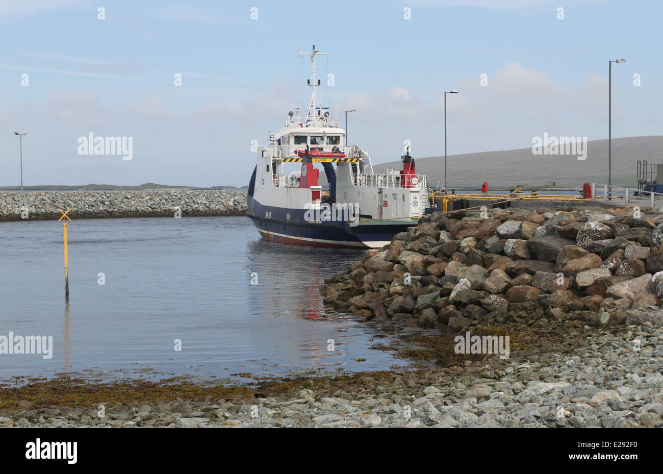 Bluemull Sound ferry MV Geira docked Hamars Ness Fetlar Shetland ...
