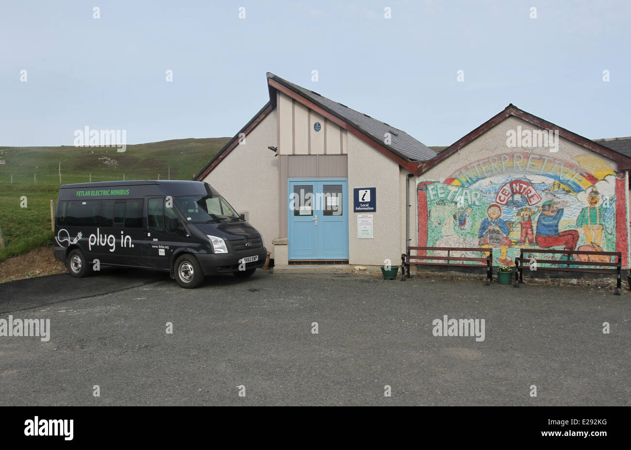 Fetlar electric minibus and Fetlar interpretive Centre Houbie Fetlar ...