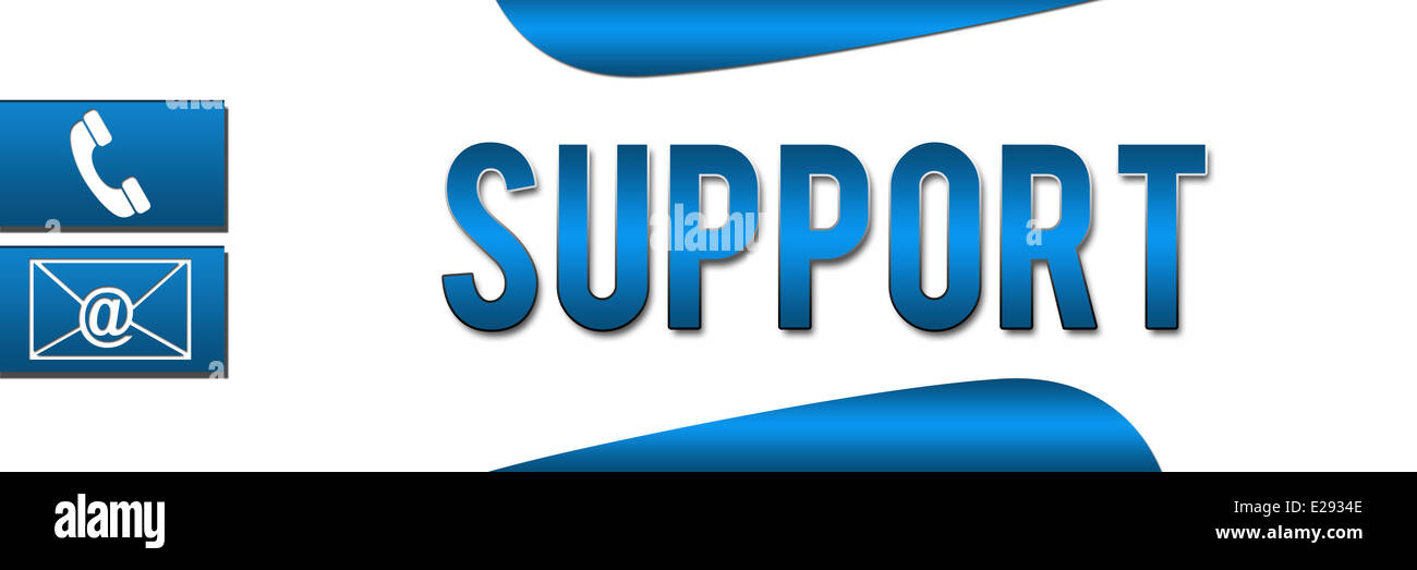 Support Blue Banner Stock Photo - Alamy