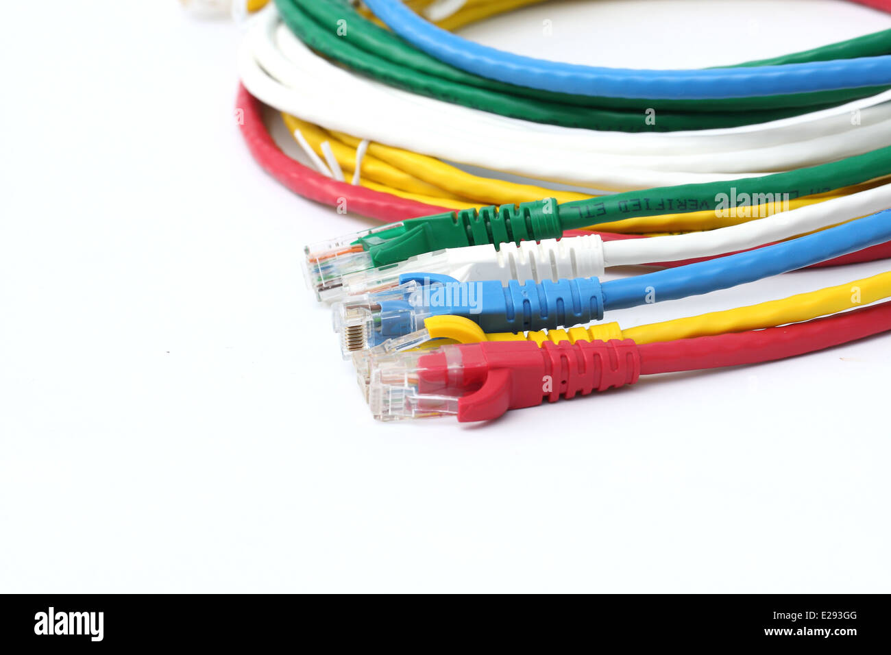 colorful UTP ethernet cables LAN Stock Photo - Alamy