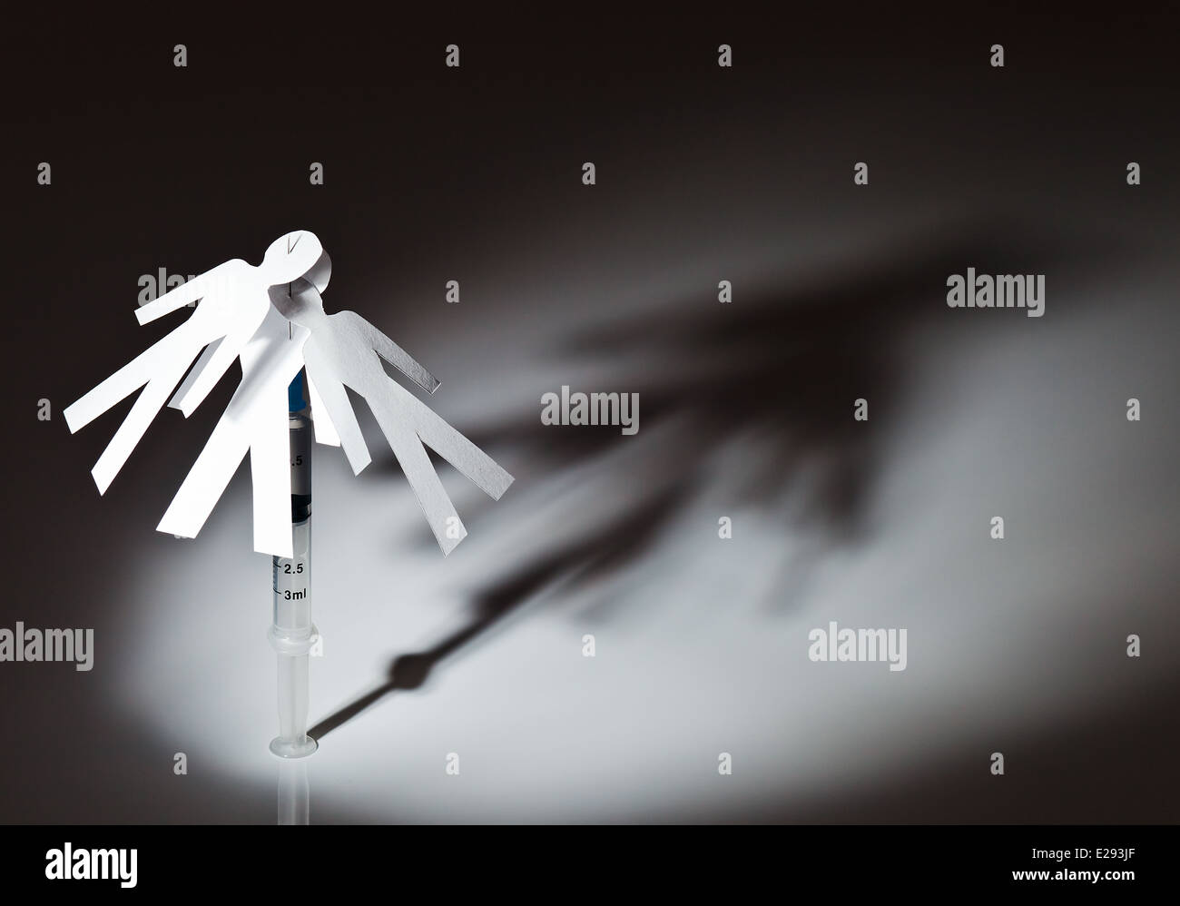 The conceptual image on a theme of narcotic dependence, white ...