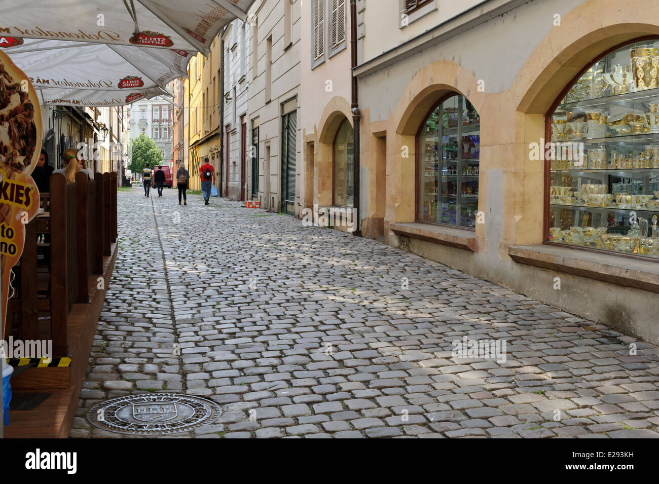 A typical cobblestone Prague street, Czech Republic Stock Photo - Alamy