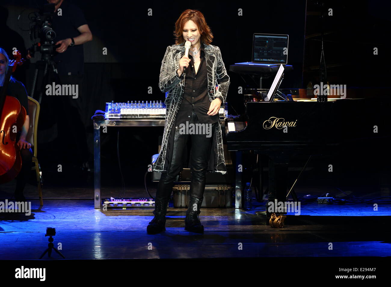Taipei, China. 14th June, 2014. Japanese singer Yoshiki performs at the ...
