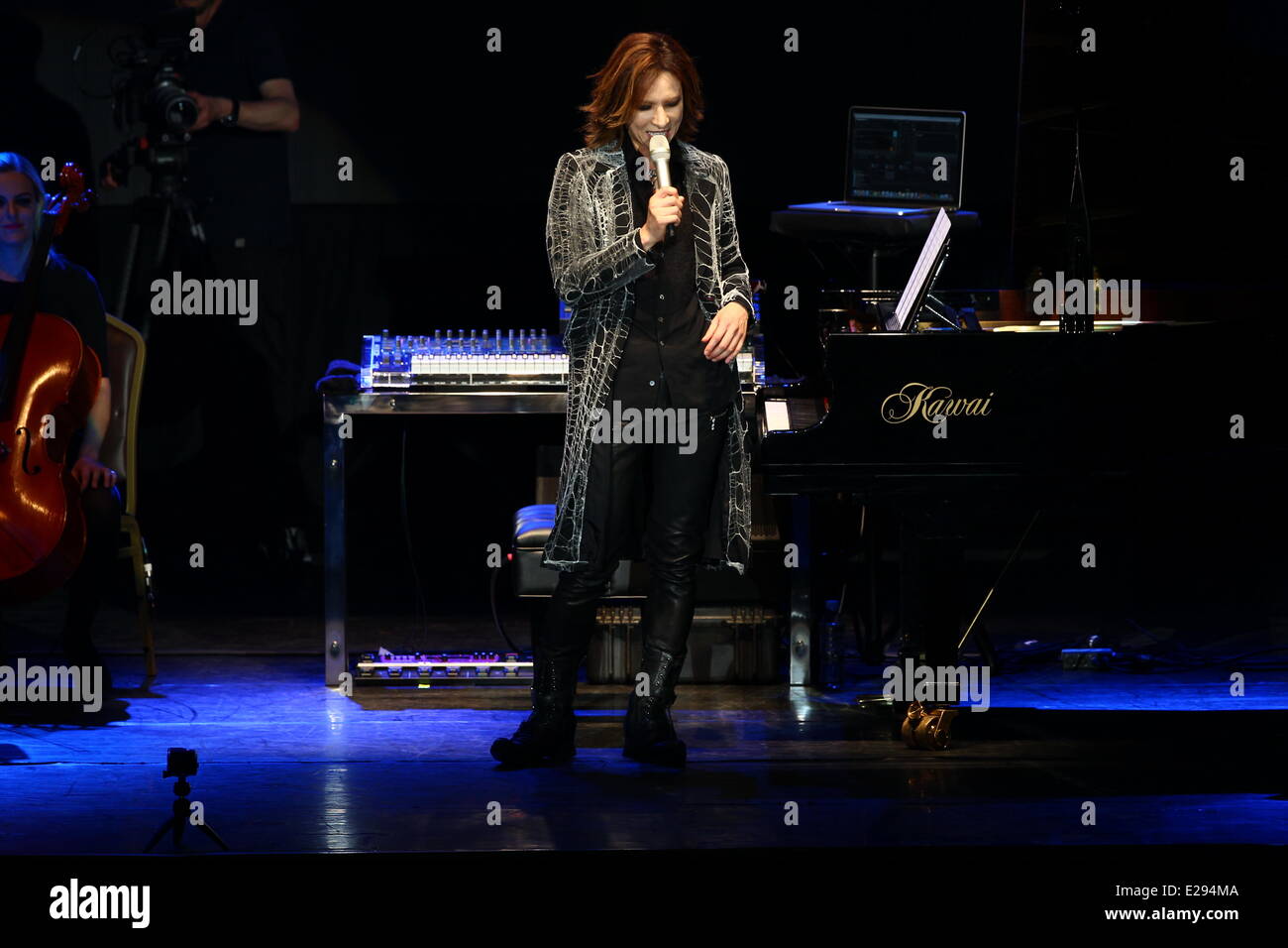 Taipei, China. 14th June, 2014. Japanese singer Yoshiki performs at the ...