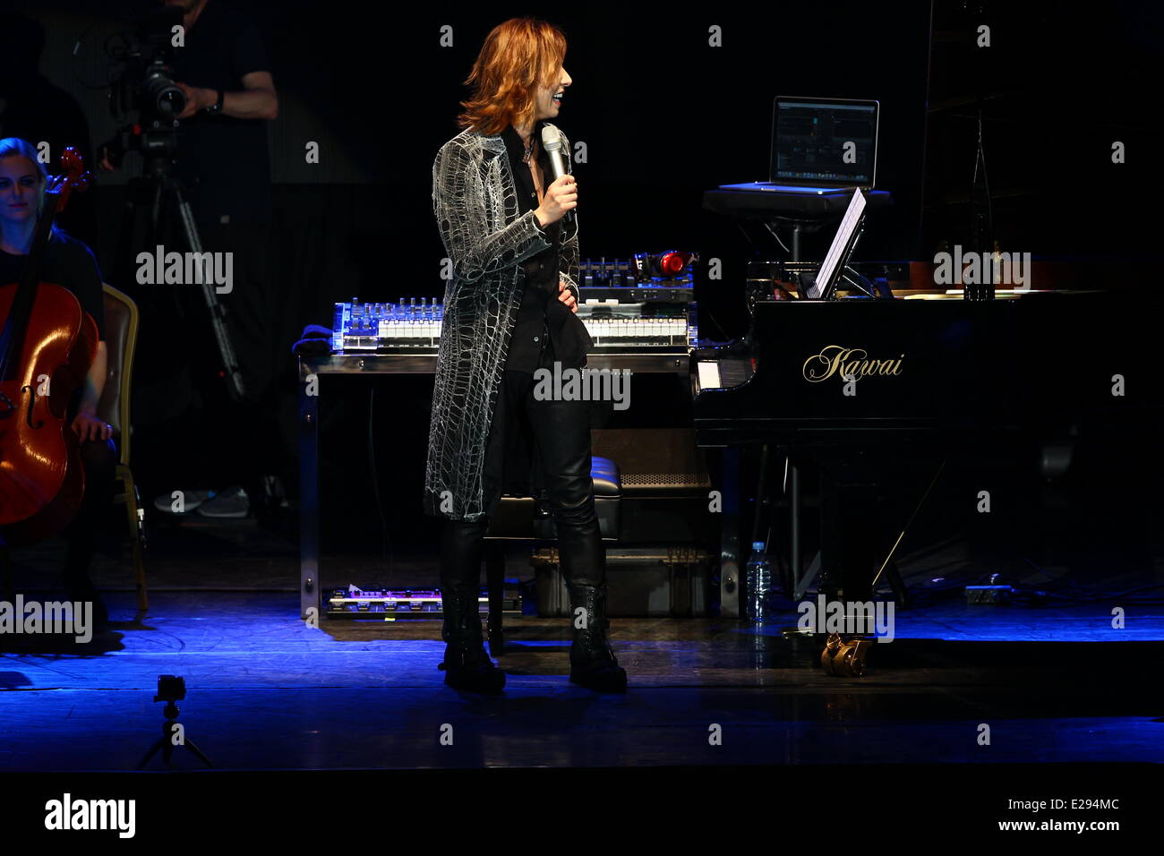 Taipei, China. 14th June, 2014. Japanese singer Yoshiki performs at the ...