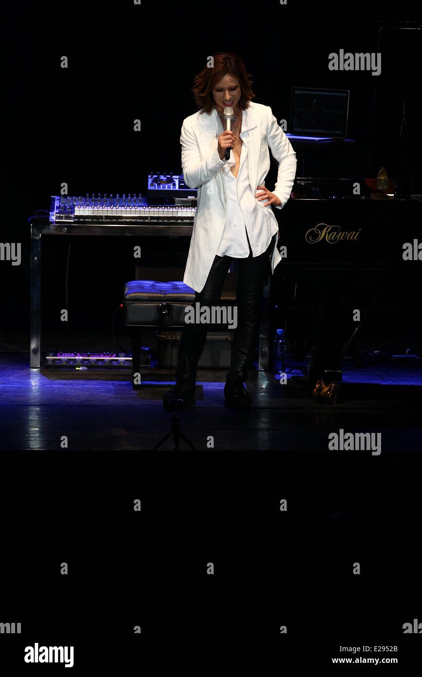 Taipei, China. 14th June, 2014. Japanese singer Yoshiki performs at the ...