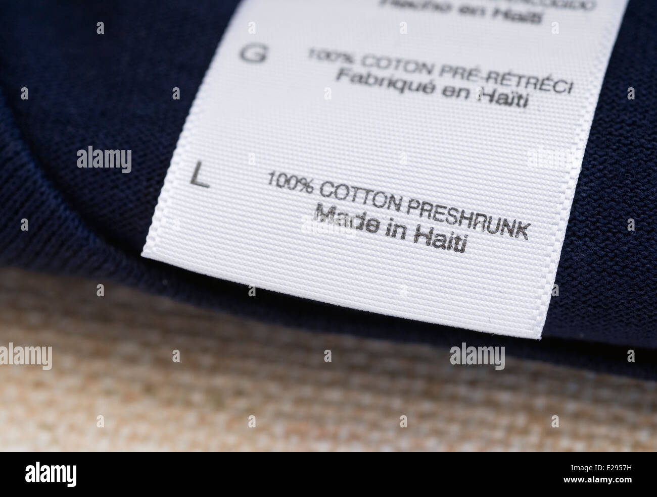 clothes label in a garment made in Haiti Stock Photo - Alamy