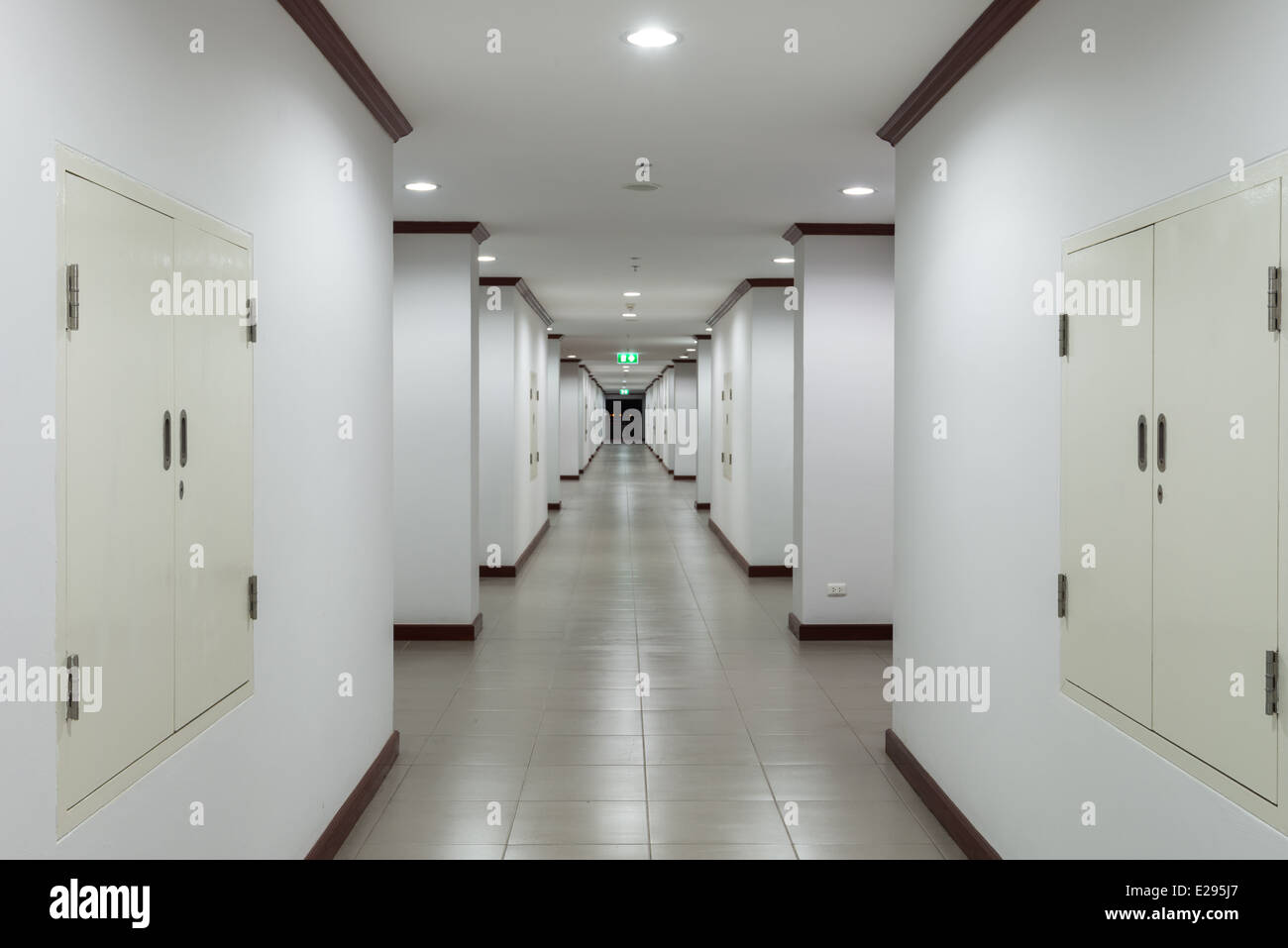 Walk way in building Stock Photo - Alamy