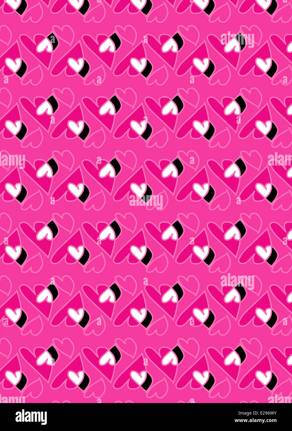 Illustration of symmetrical heart shapes patterned wallpaper Stock ...