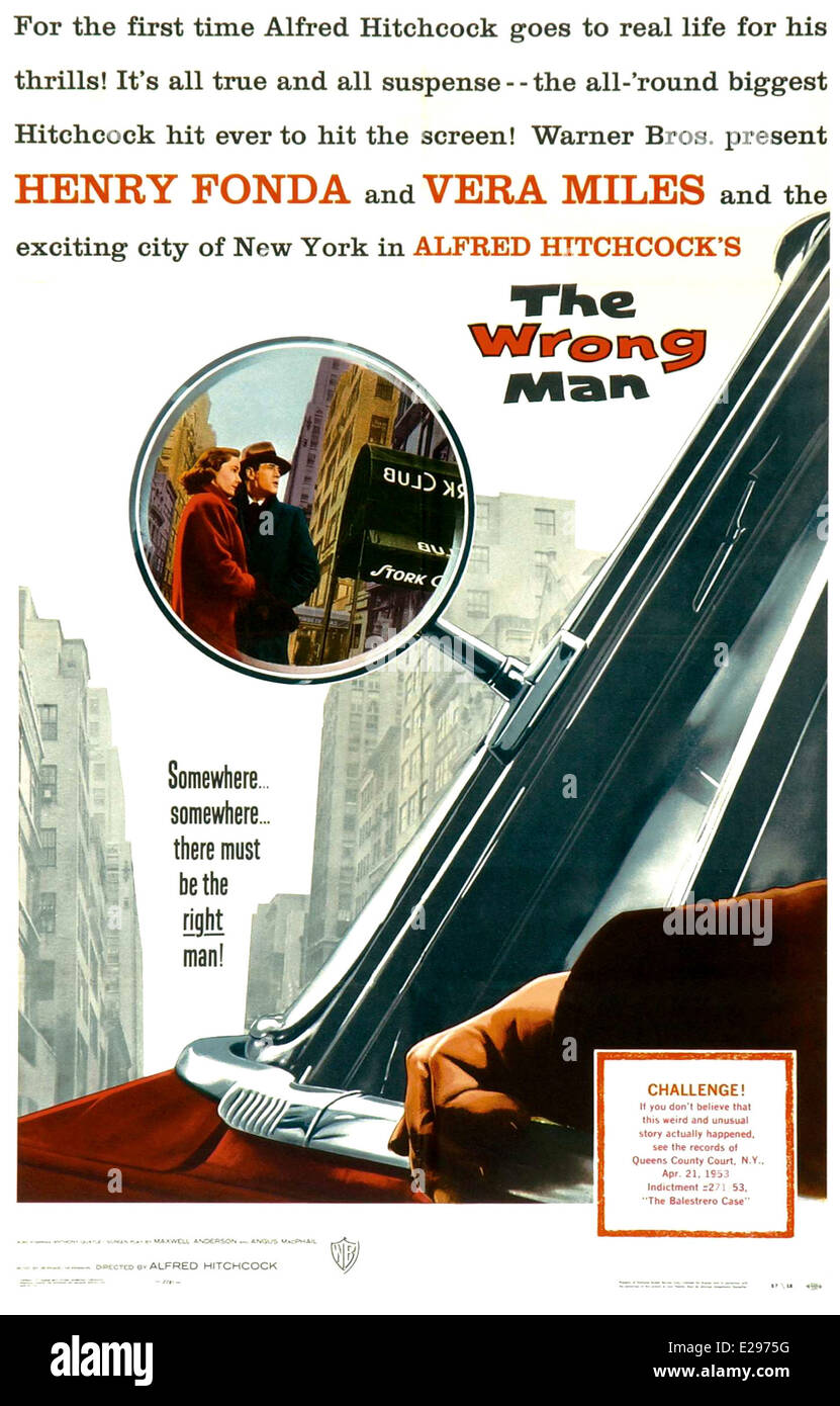 Suspence the wrong man movie poster director hi-res stock photography ...