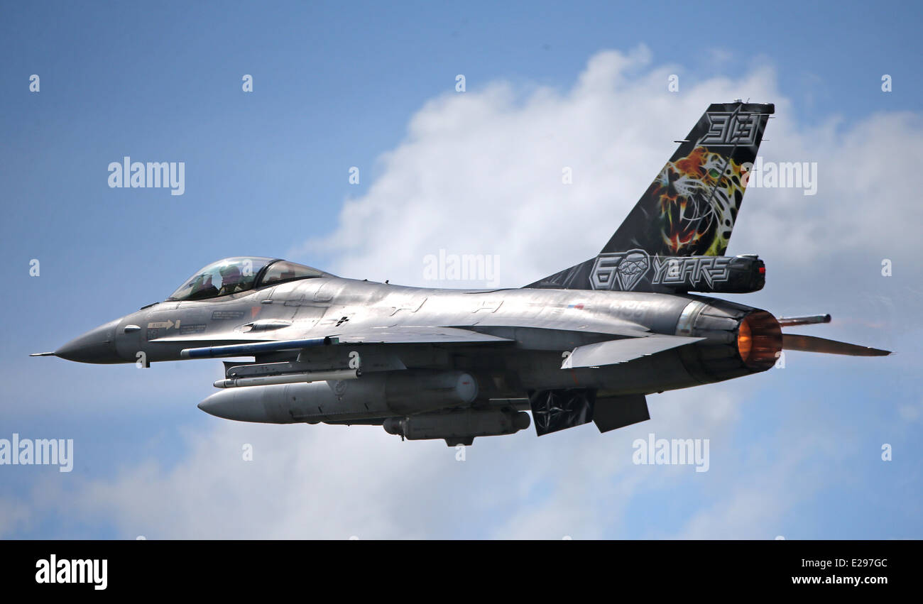 Jagel, Germany. 17th June, 2014. An F-16 fighter jets takes off from ...