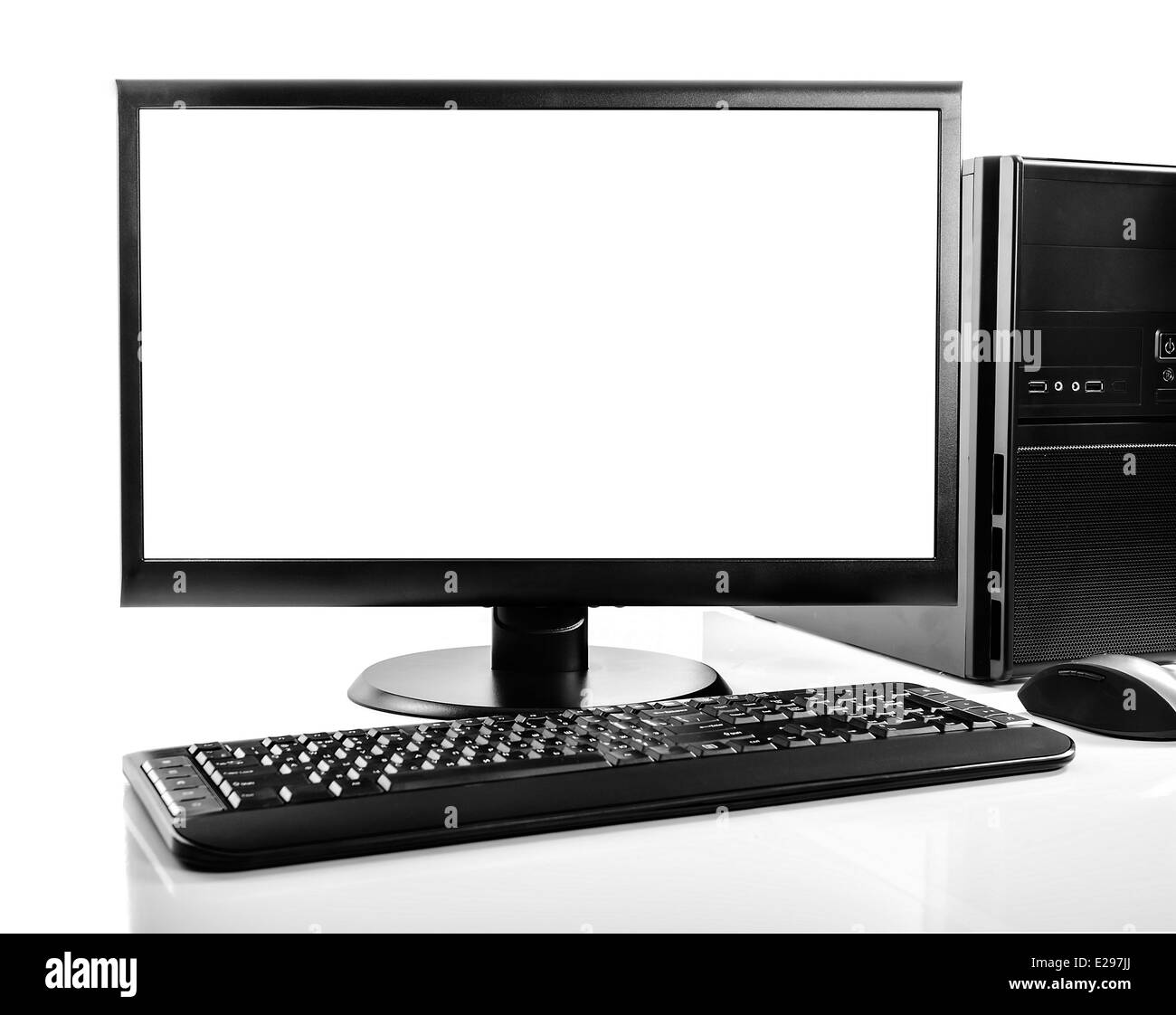 Desktop computer and keyboard and mouse Stock Photo - Alamy
