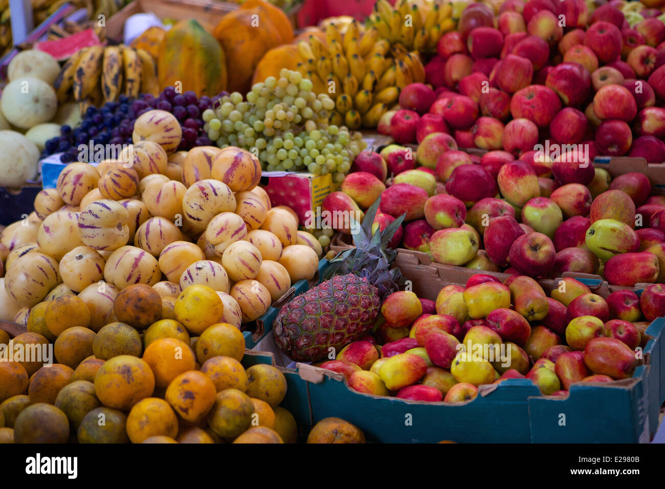 Produce for sale at the vegetable market in Cusco, Peru, the ancient ...