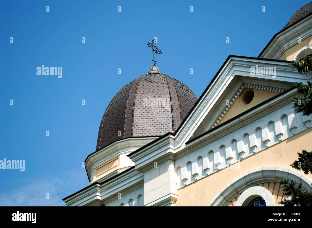 Bulgarian church with cross on blue sky Stock Photo - Alamy
