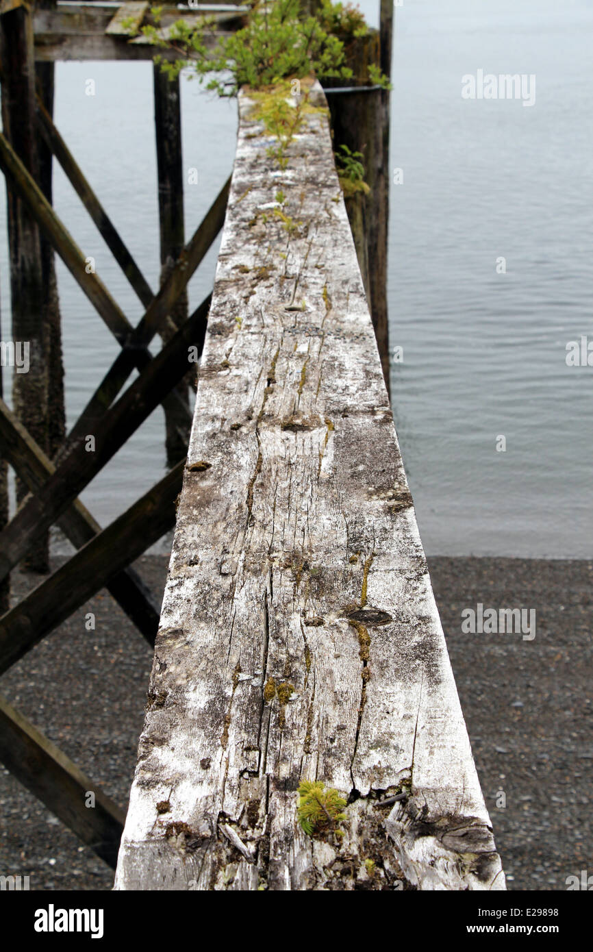 Vintage Dock Pier in Icy Strait Point Alaska Stock Photo - Alamy