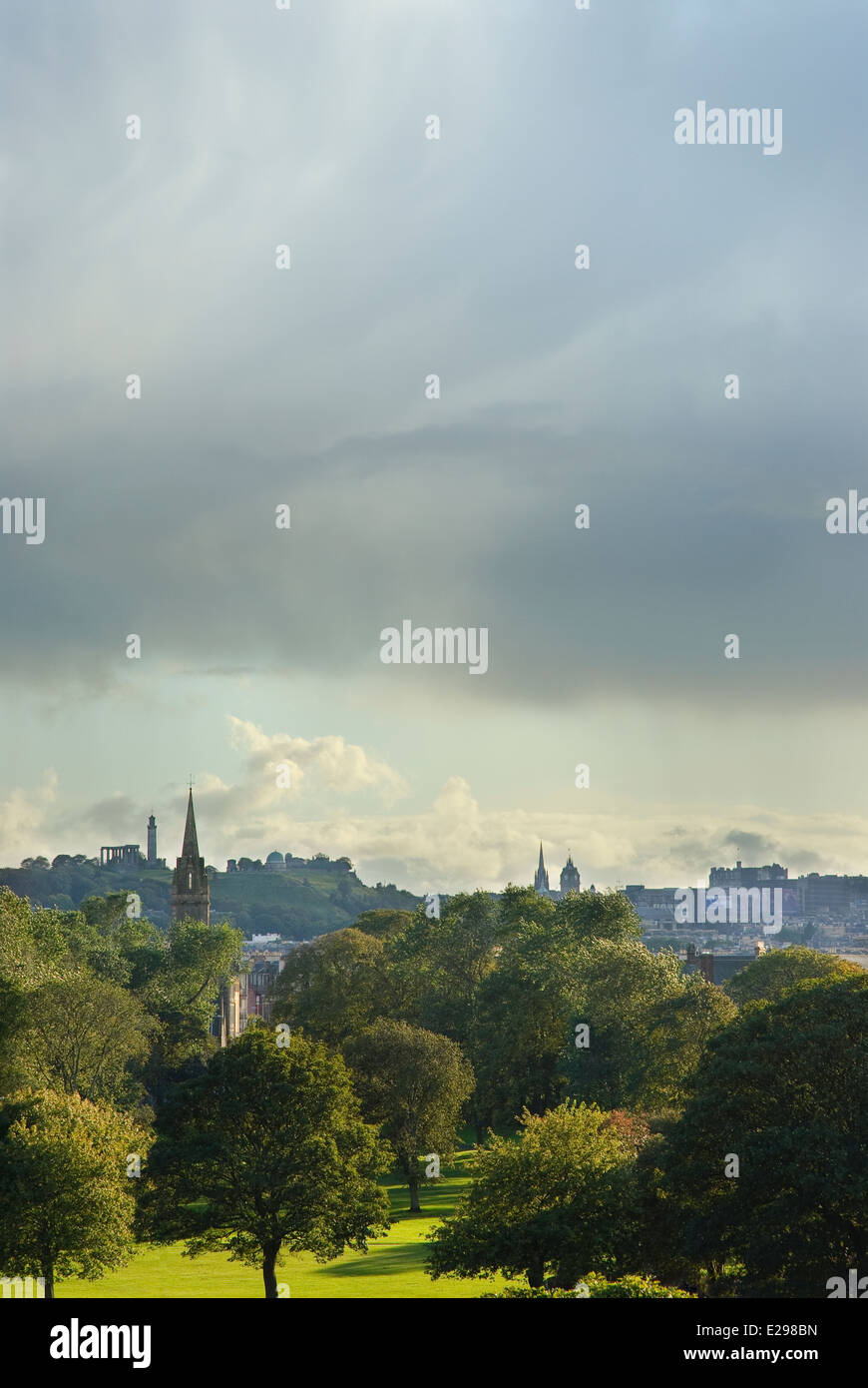 Edinburgh Skyline viewed from Leith Links Stock Photo - Alamy