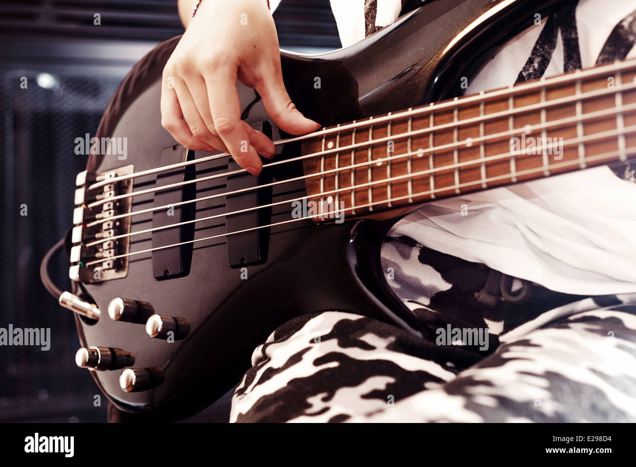 Playing Bass guitar Stock Photo - Alamy