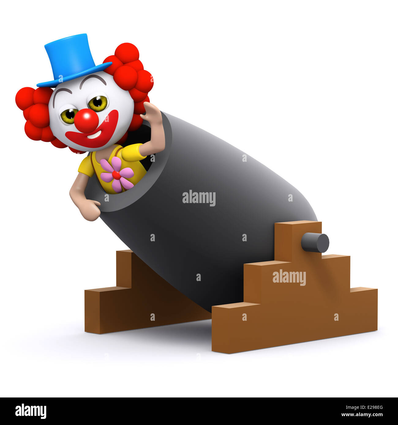 3d Clown about to be fired from a giant cannon Stock Photo - Alamy