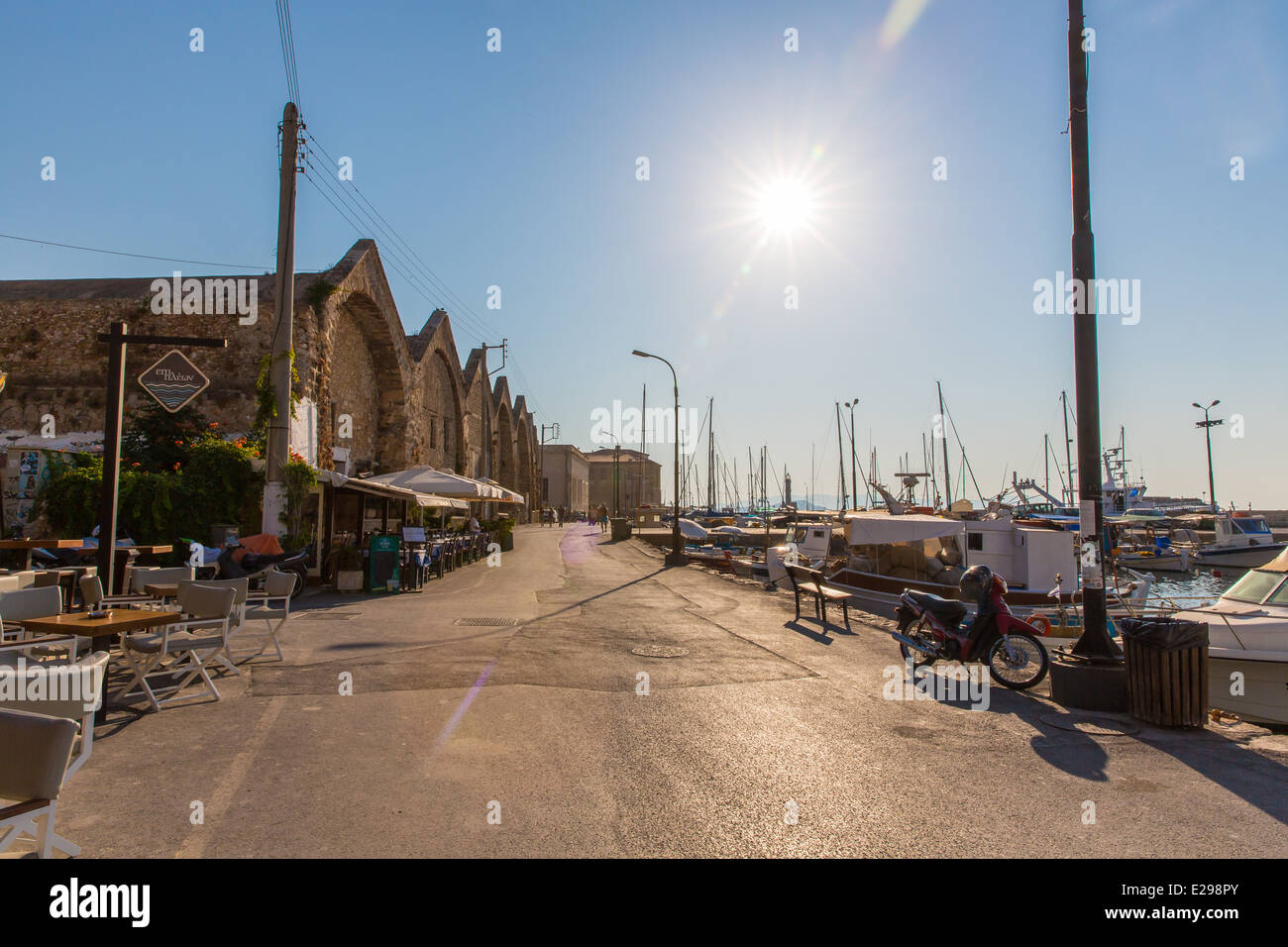 Sailboats at marina dock and bay in Chania/Crete/Greece Stock Photo - Alamy