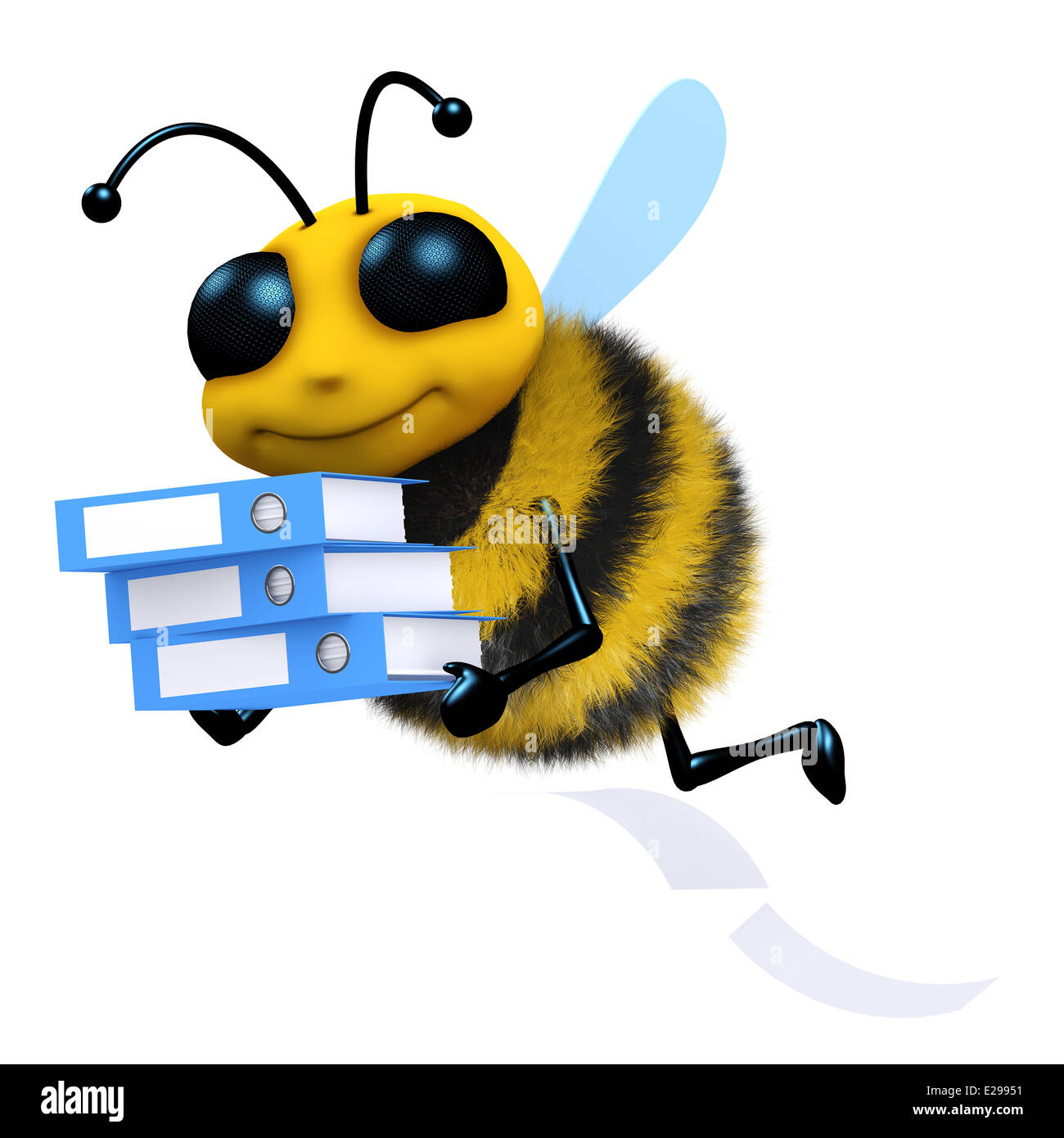 3d render of a bee holding some folders Stock Photo - Alamy