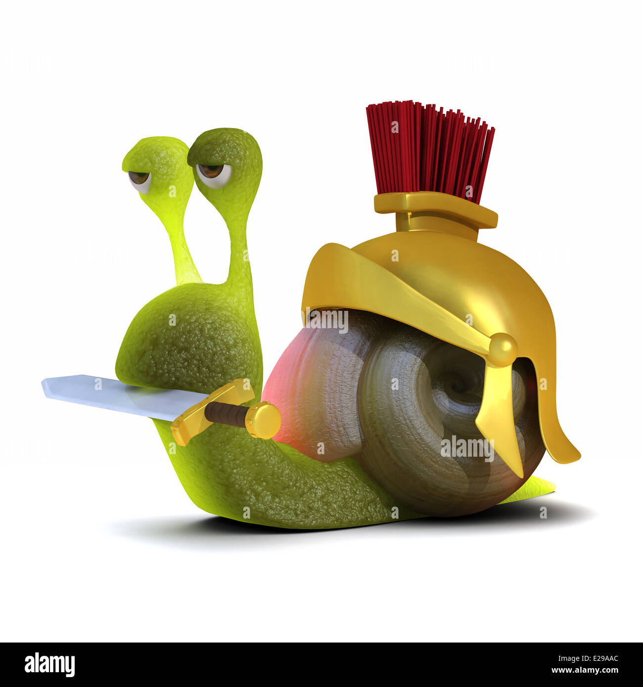 3d Snail dressed as a Roman soldier Stock Photo - Alamy