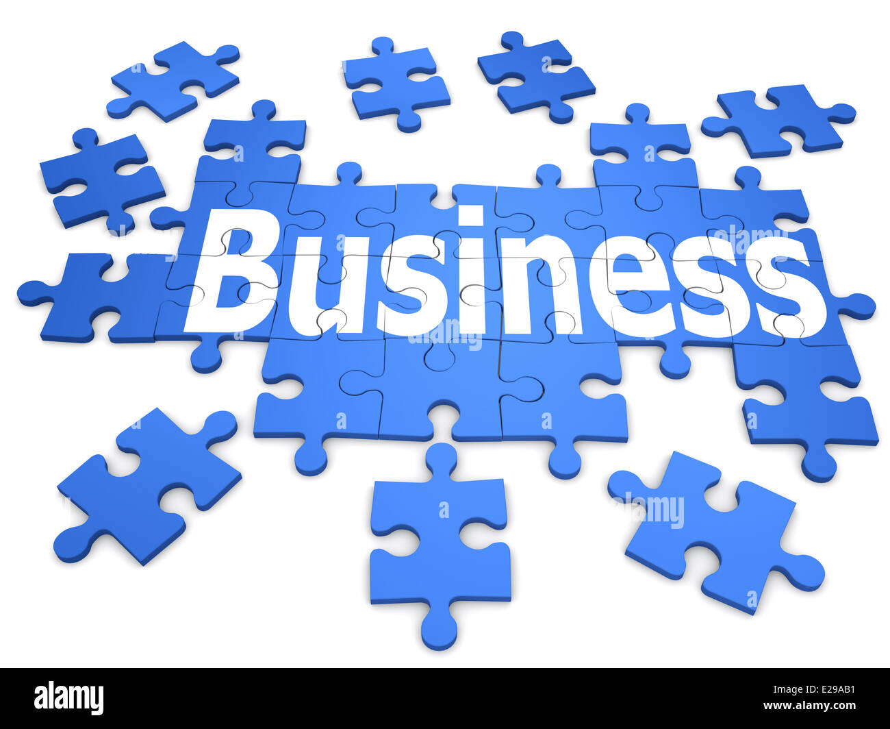 3d Business design on unfinished jigsaw puzzle Stock Photo - Alamy