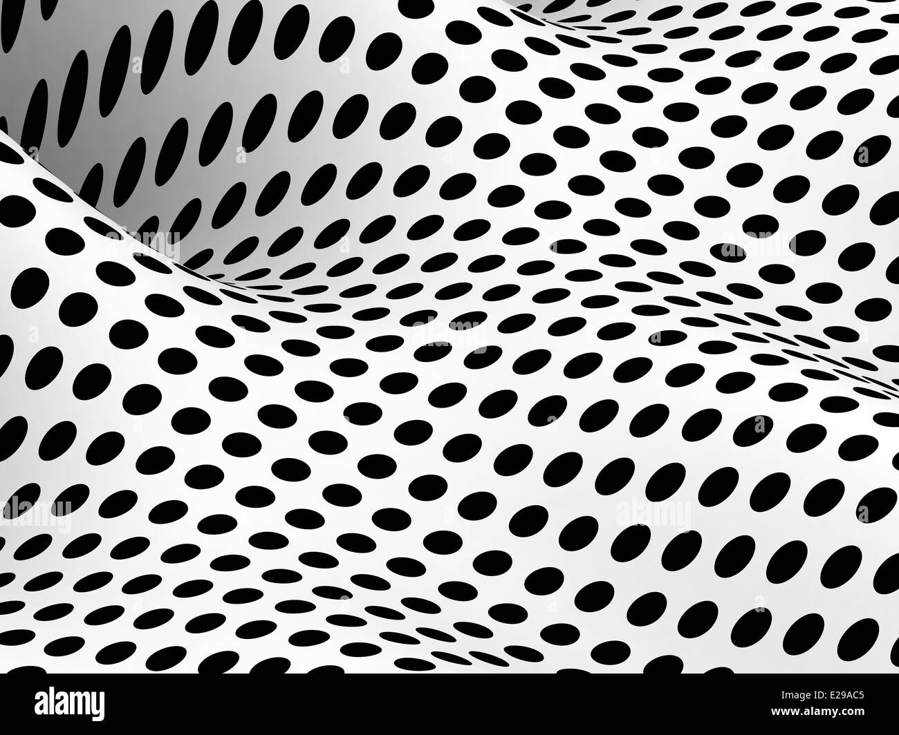 Monochrome polka dot pattern on wave formation in 3d Stock Photo - Alamy